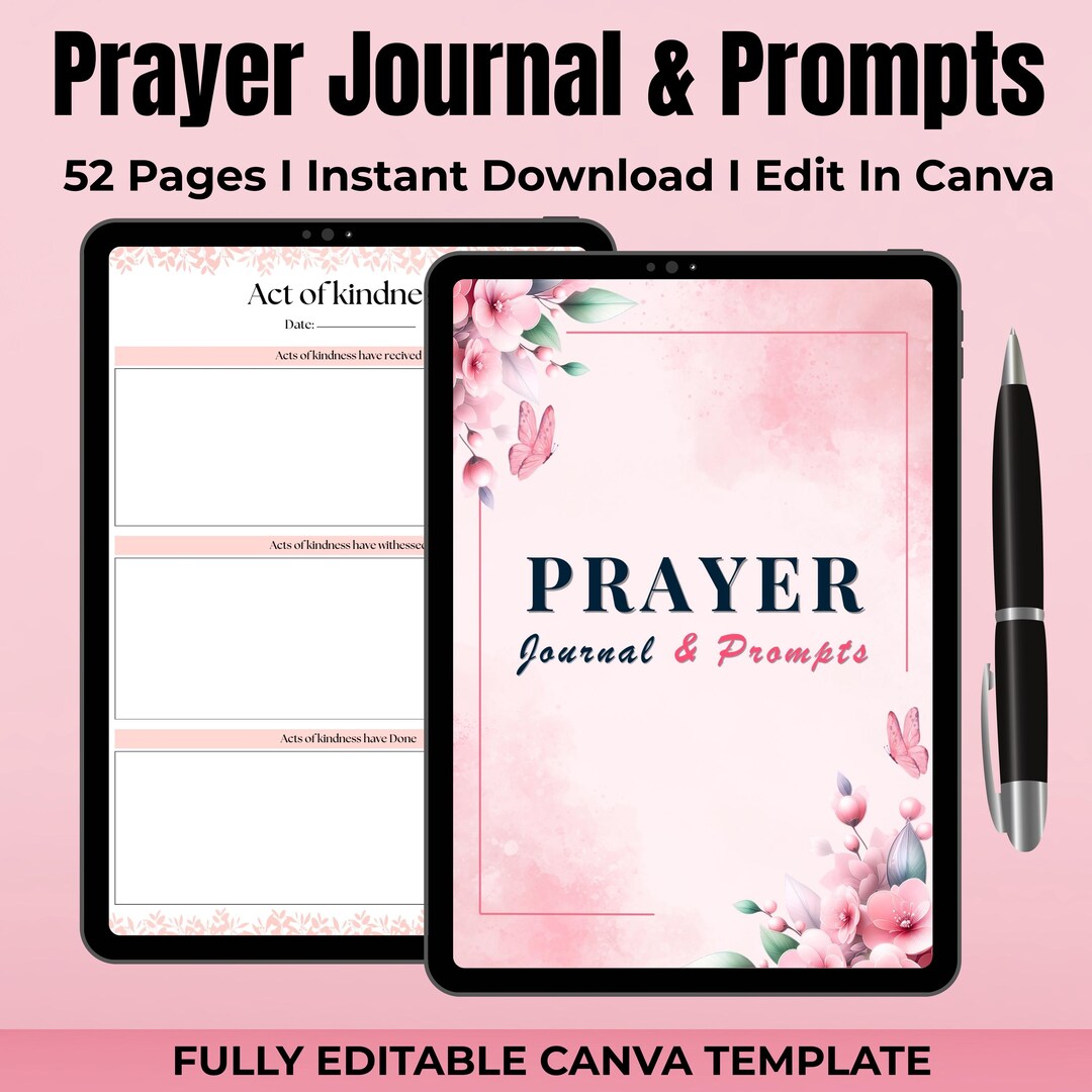 Prayer Journal Printable | Bible Study Guide | Gratitude Journal ...