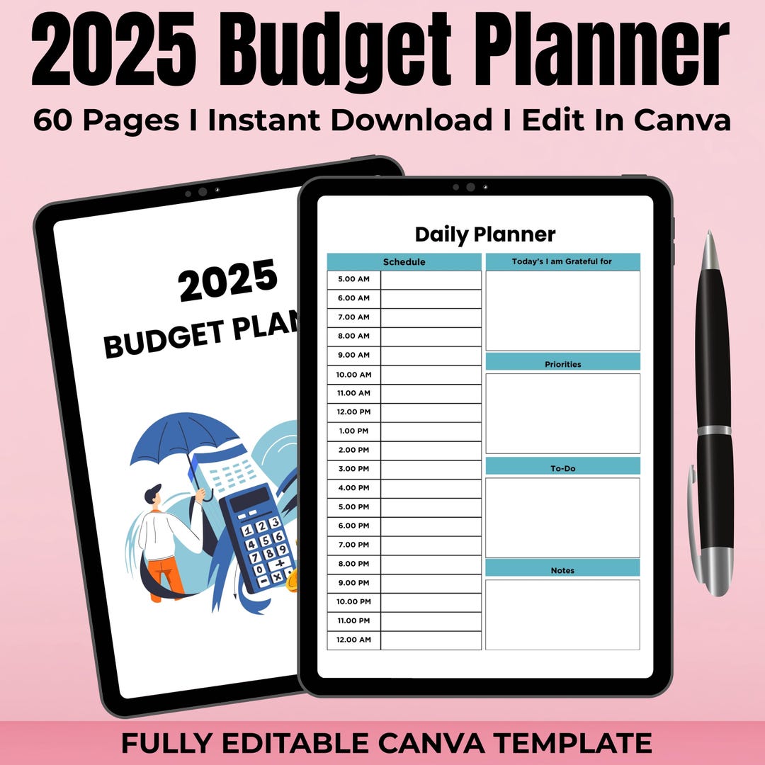 2025 Budget Planner Printable, Financial Planner Bundle Finance Journal ...