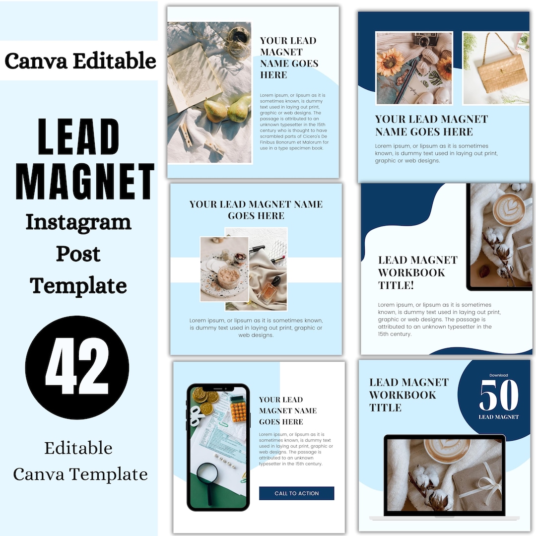 Lead Magnet Instagram Post Template, Canva Editable Design (42) - Etsy