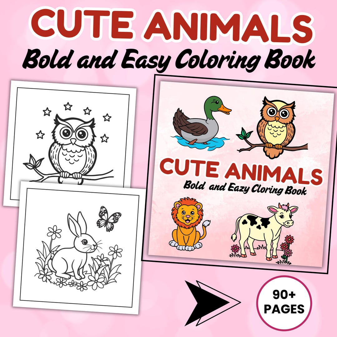 Cute Animal Coloring Pages | Bold and Easy Pattern Coloring Pages ...