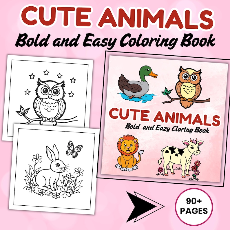 Cute Animal Coloring Pages | Bold and Easy Pattern Coloring Pages ...