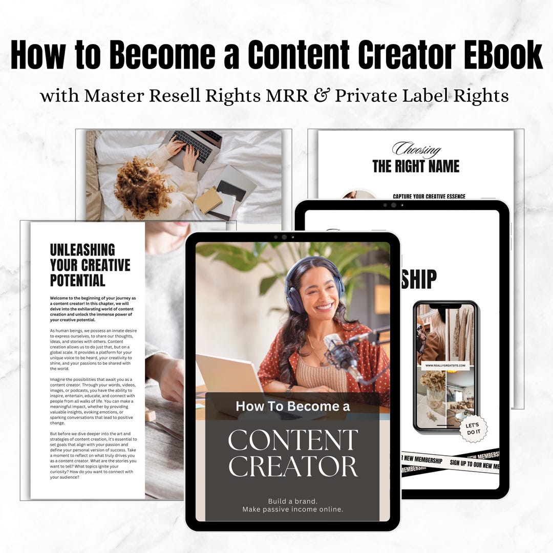 Content Creator PLR Ebook, Canva Editable, Master Resell Rights - Etsy