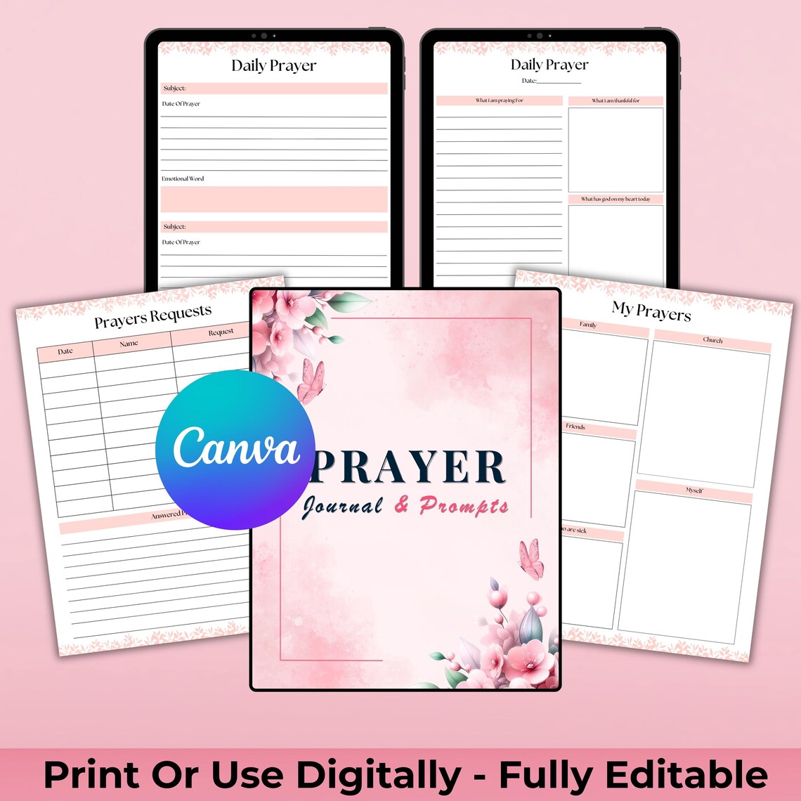 Prayer Journal Printable | Bible Study Guide | Gratitude Journal ...