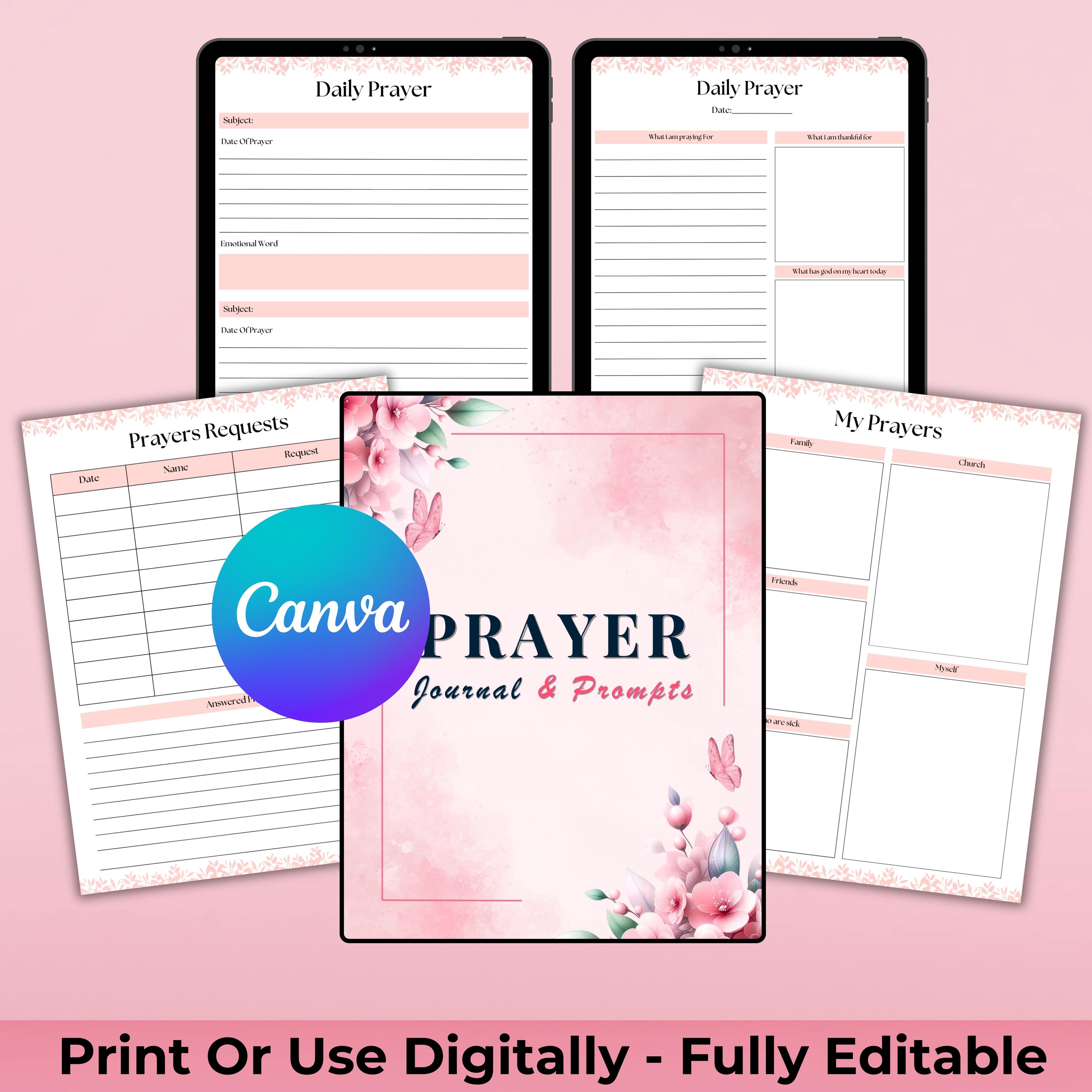 Prayer Journal Printable | Bible Study Guide | Gratitude Journal ...