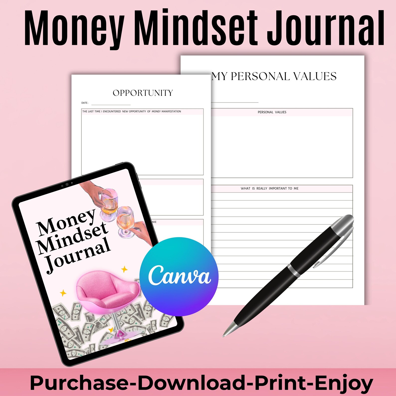 Money Mindset Journal | Financial Abundance Tracker (digital Download ...