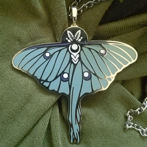 Luna Moth Enamel Pin Moon Magic Broach | Etsy