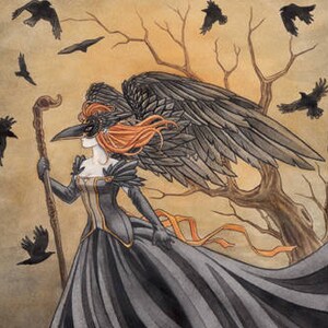 The Crow Fantasy Print - Matted - Watercolor - Limited Edition - Etsy
