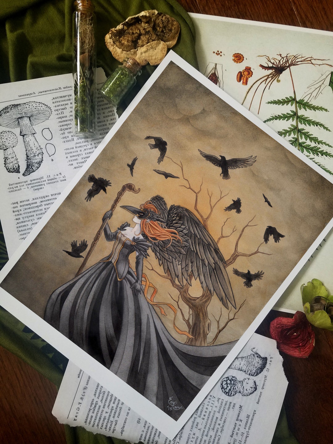 The Crow - Original Watercolor Painting - Fantasy - Masquerade - Ravens ...