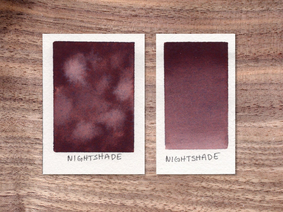 Nightshade - Burgundy Red Violet - Handmade Watercolor Paint - Half Pan ...