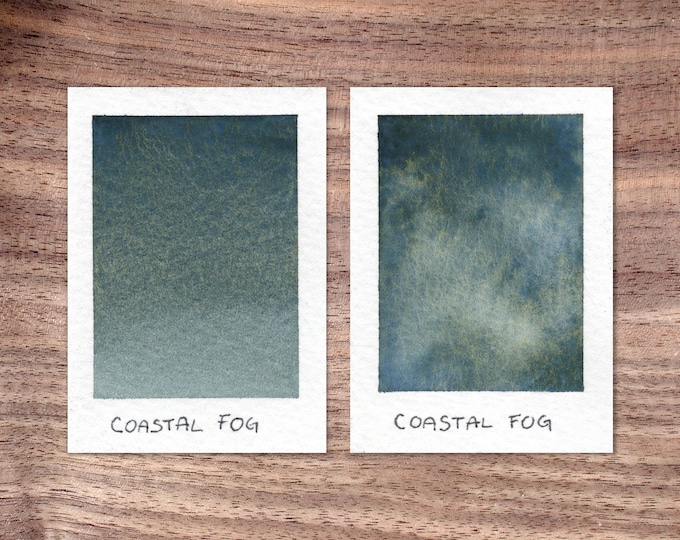 Coastal Fog - Blue Green - Handmade Watercolor Paint - Granulating Semi ...