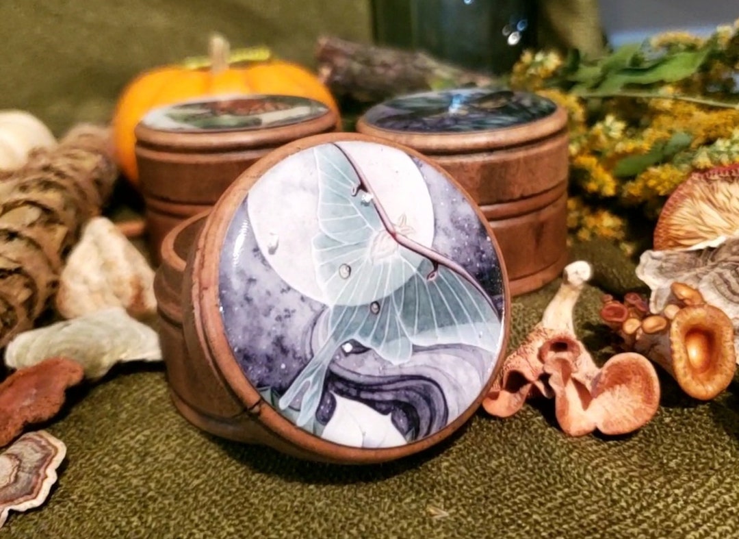 Luna Moth Trinket Box - the Moon - Dream Box - Keepsake - Jewelry ...