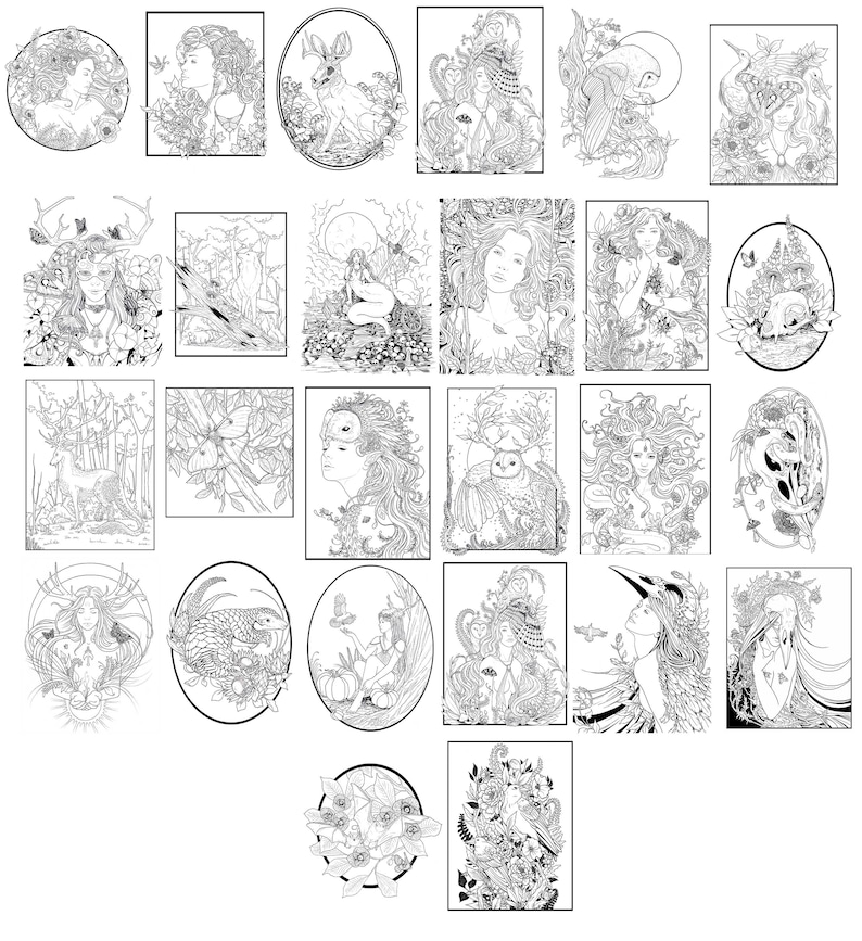 DIGITAL Coloring Book Mysterious Creatures PDF Download - Etsy