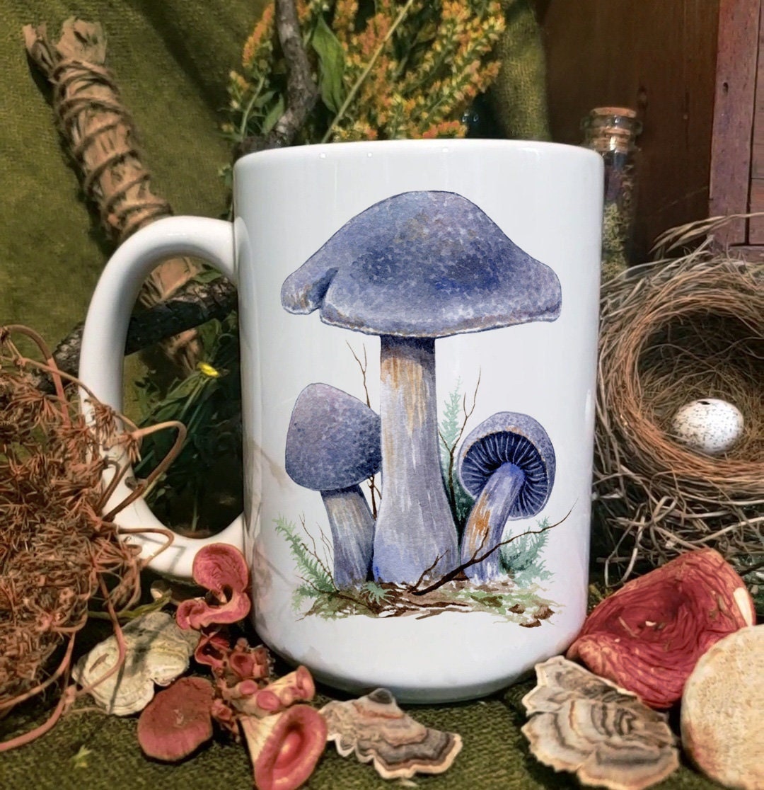 Violet Webcap (cortinarius) Ceramic Mushroom Mug - Purple - 11oz or ...