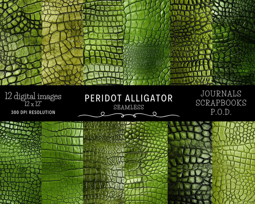 Peridot Alligator Skin Digital Paper, Seamless Pattern, Textured-look ...