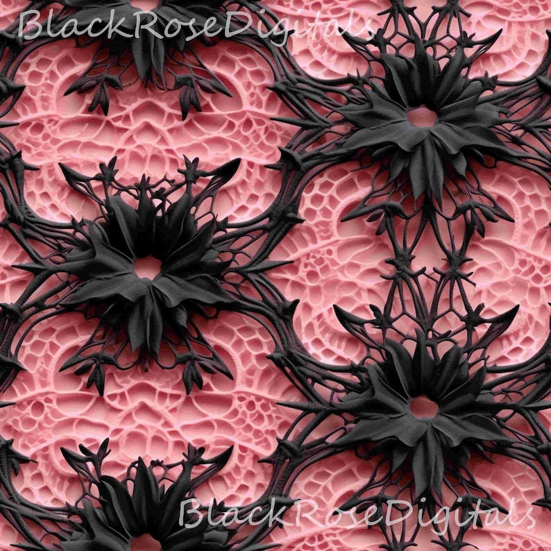 Gothic Pink Lace Digital Paper, Seamless Victorian Patterns (digital ...