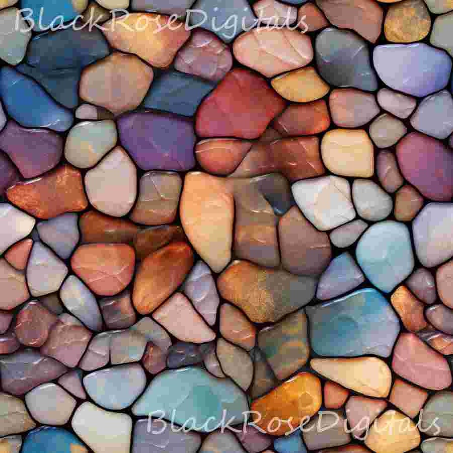 Opal Cobblestone Digital Paper, Seamless Pattern, Textured-look ...