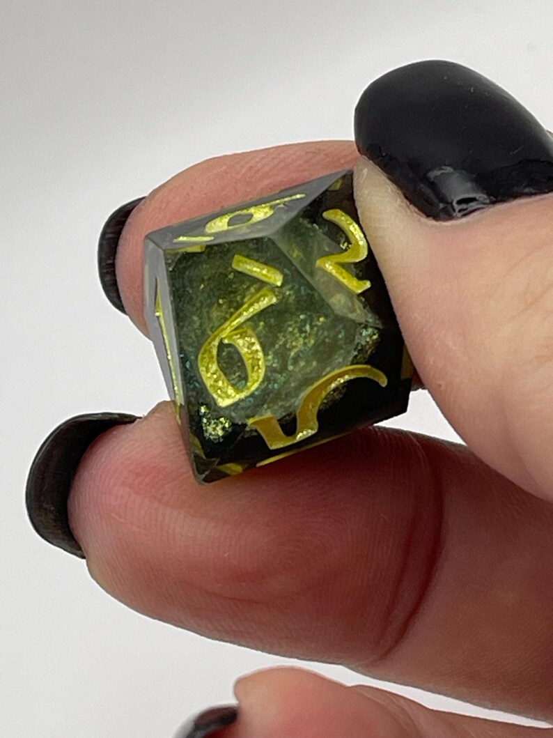 Feywild Trickster D&D Dice Set | Black Obsidian Base With Shadowfell ...