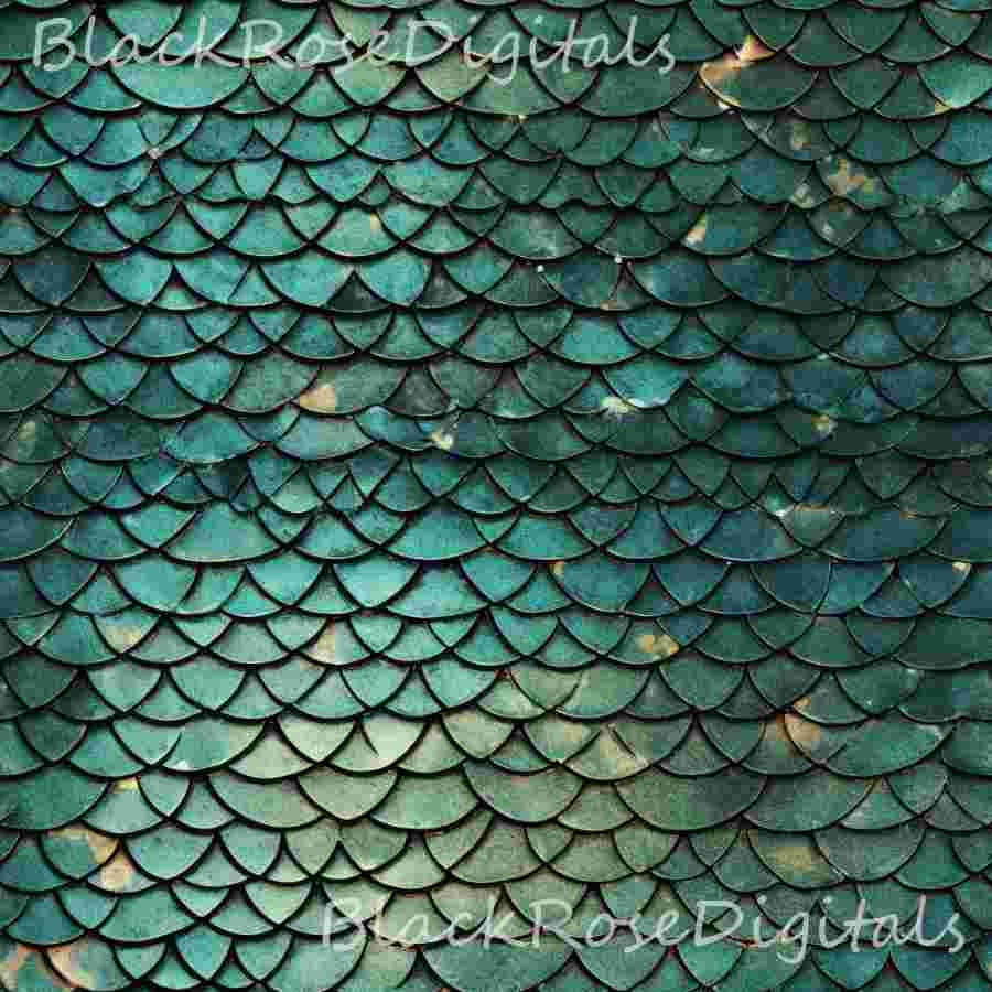 Turquoise Scales Digital Paper, Seamless Pattern, Textured-look ...