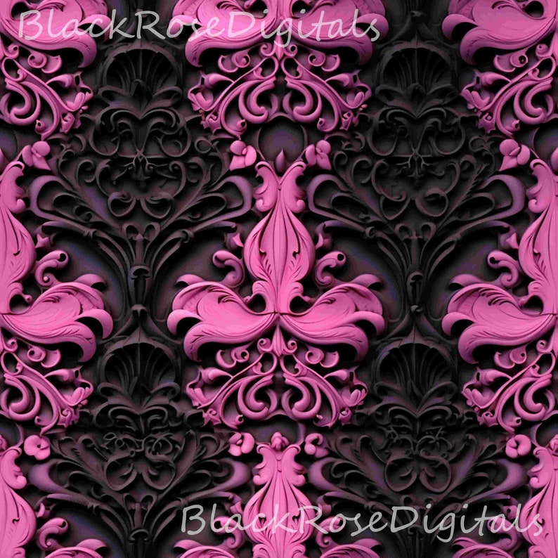 Gothic Pink Lace Digital Paper, Seamless Victorian Patterns (digital ...