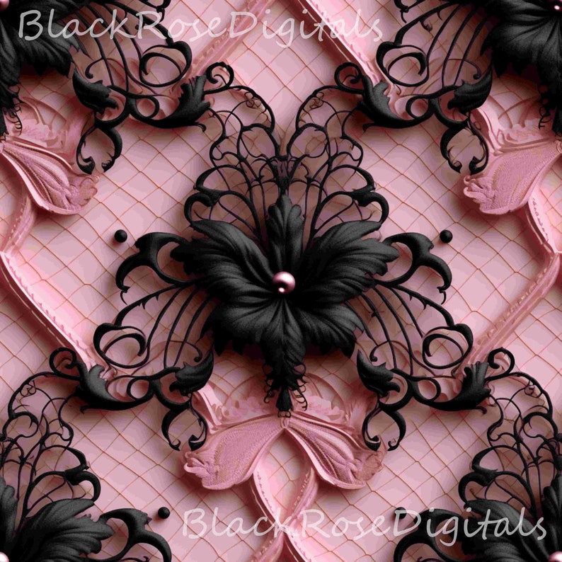 Pink Lace Digital Paper, Seamless Pattern, Victorian Lace Scrapbook ...