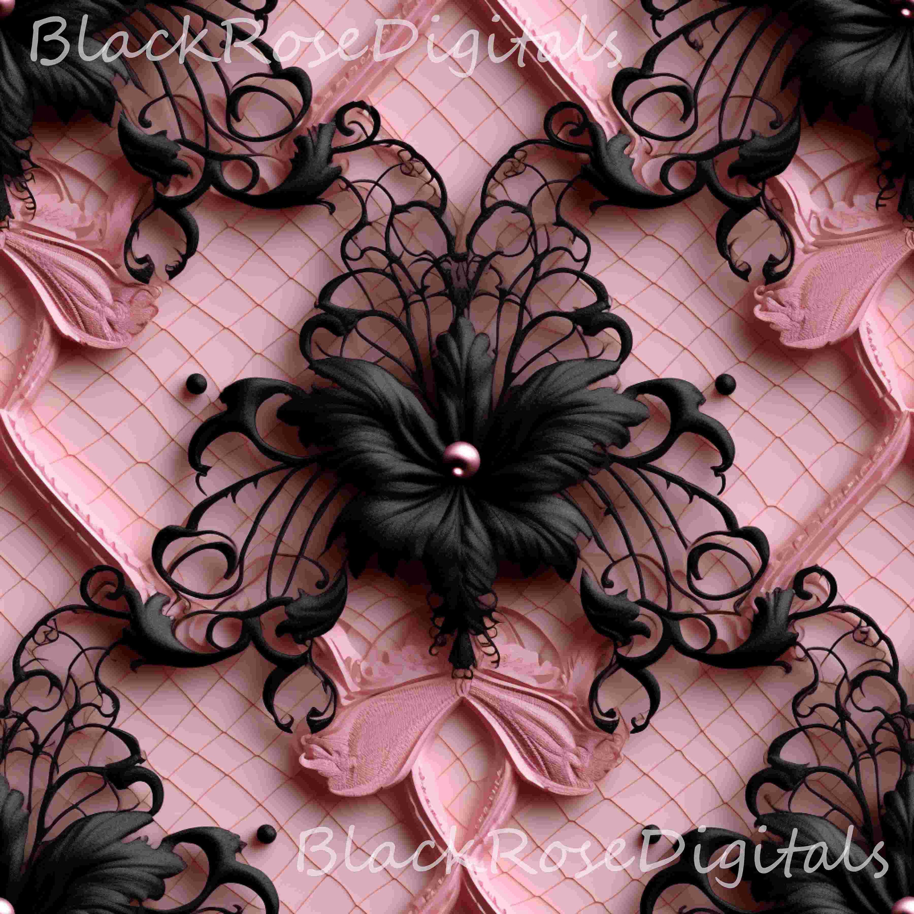 Gothic Pink Lace Digital Paper, Seamless Victorian Patterns (digital ...