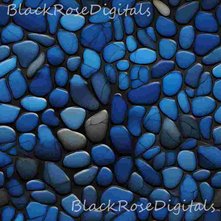 Sapphire Cobblestone Digital Paper, Seamless Pattern, Textured-look ...