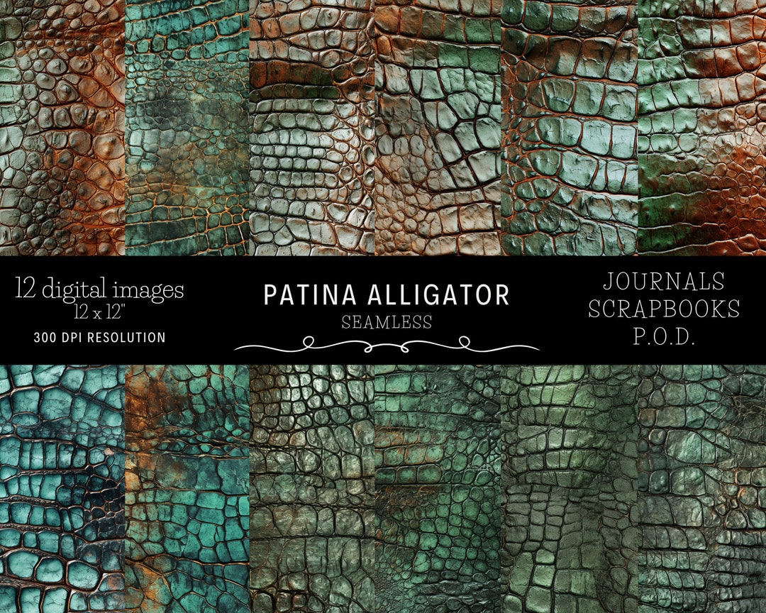 Patina Alligator Skin Digital Paper, Seamless Scrapbook Pattern ...