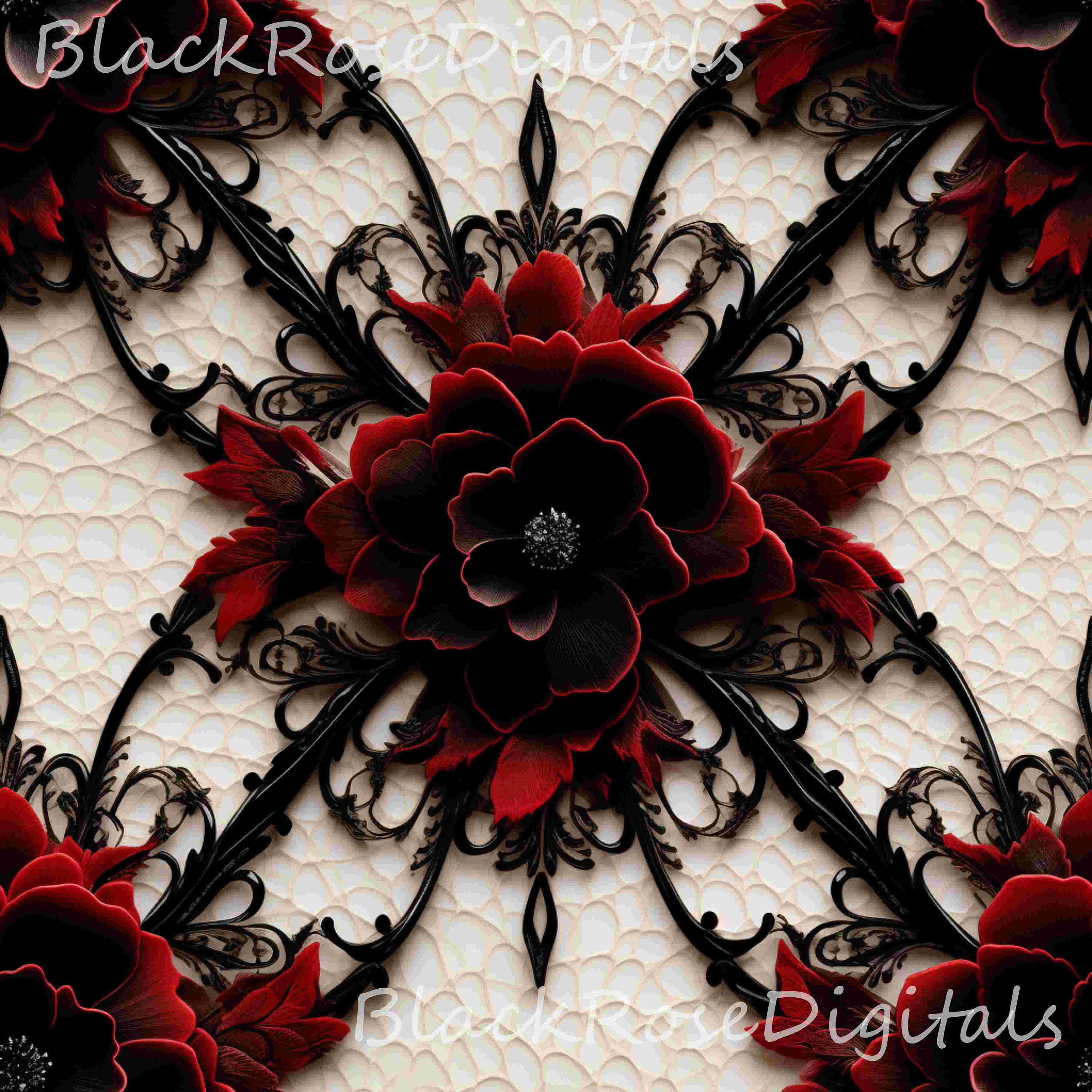 Blood Red Lace Digital Paper, Seamless Pattern, Victorian Lace ...