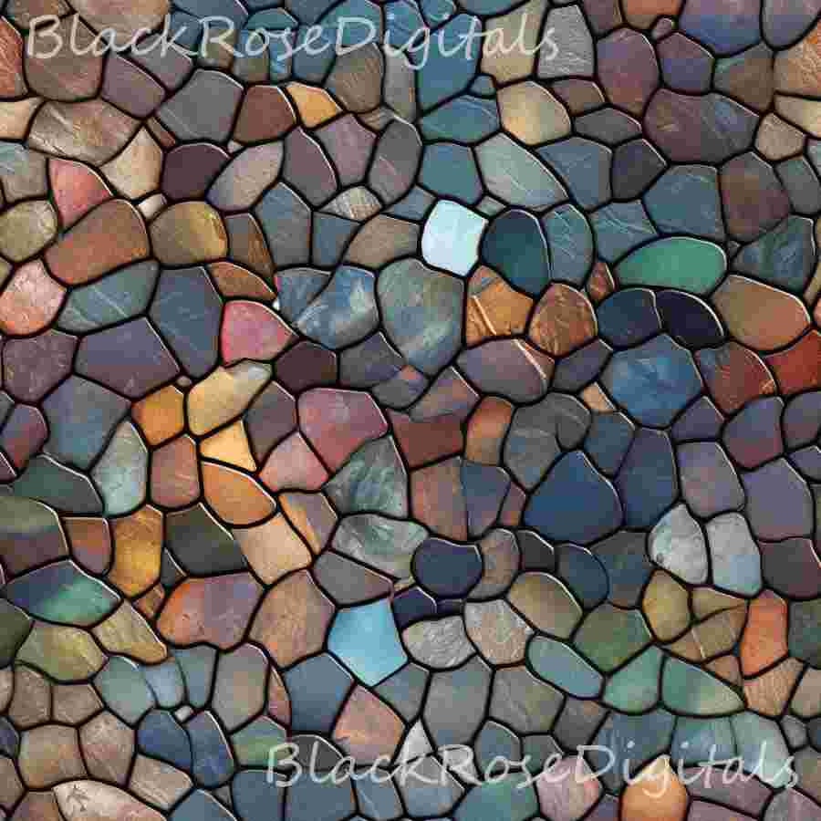 Opal Cobblestone Digital Paper, Seamless Pattern, Textured-look ...
