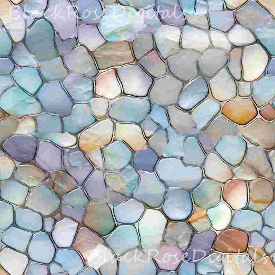 Opal Cobblestone Digital Paper, Seamless Pattern, Textured-look ...