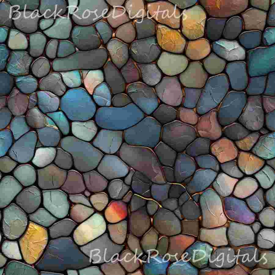 Opal Cobblestone Digital Paper, Seamless Pattern, Textured-look ...
