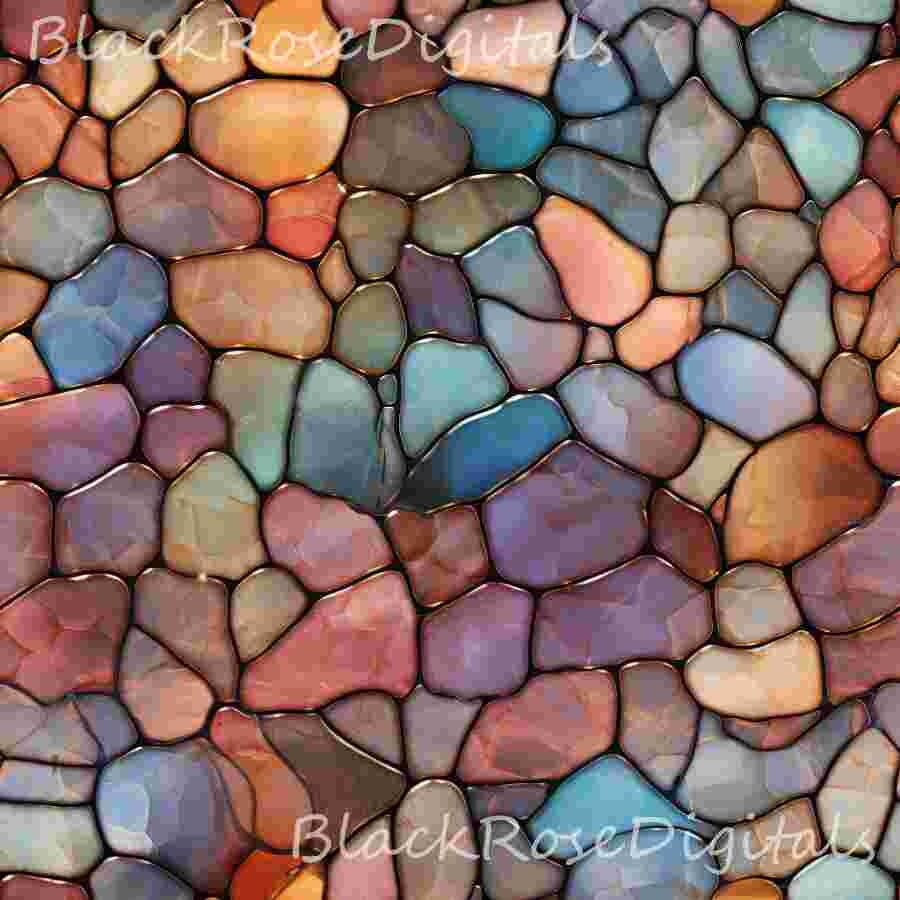 Opal Cobblestone Digital Paper, Seamless Pattern, Textured-look ...