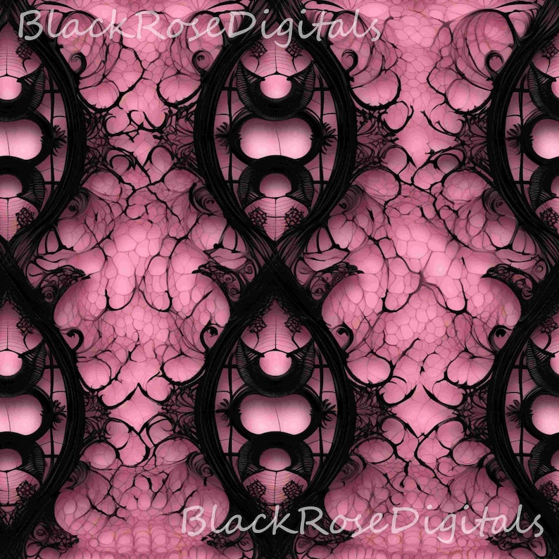 Gothic Pink Lace Digital Paper, Seamless Victorian Patterns (digital ...