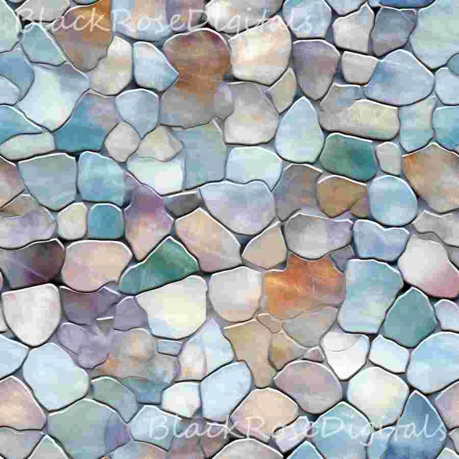 Opal Cobblestone Digital Paper, Seamless Pattern, Textured-look ...