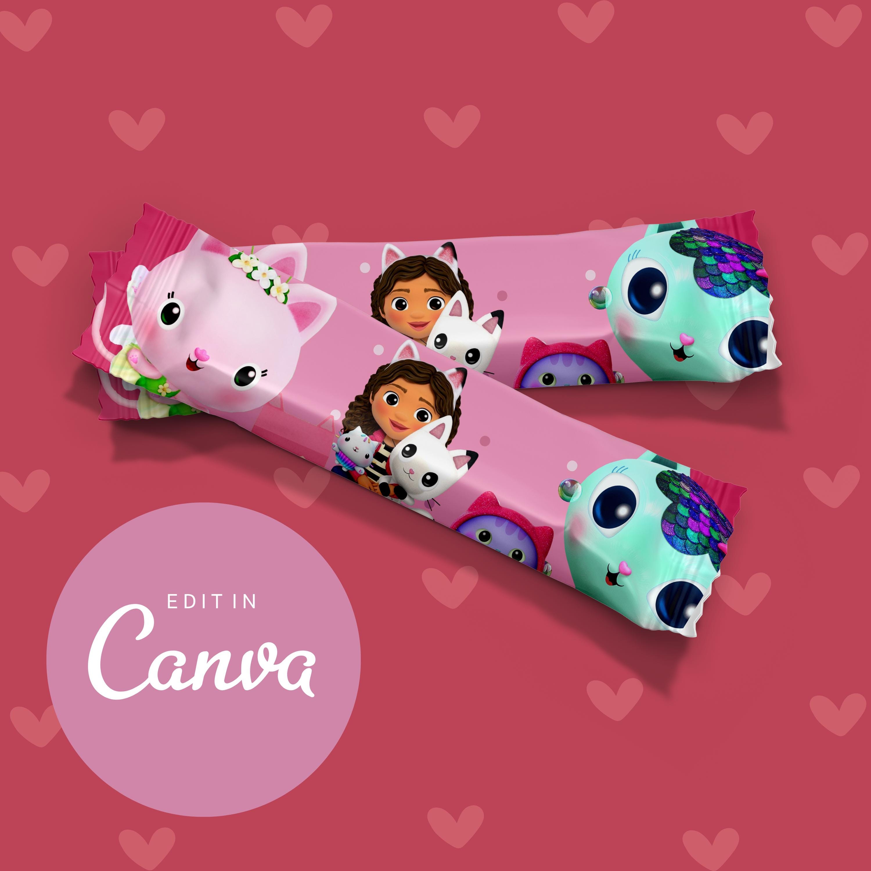 Gabbys Dollhouse Editable 2-finger Kit Kat Chocolate Wrapper - Instant ...