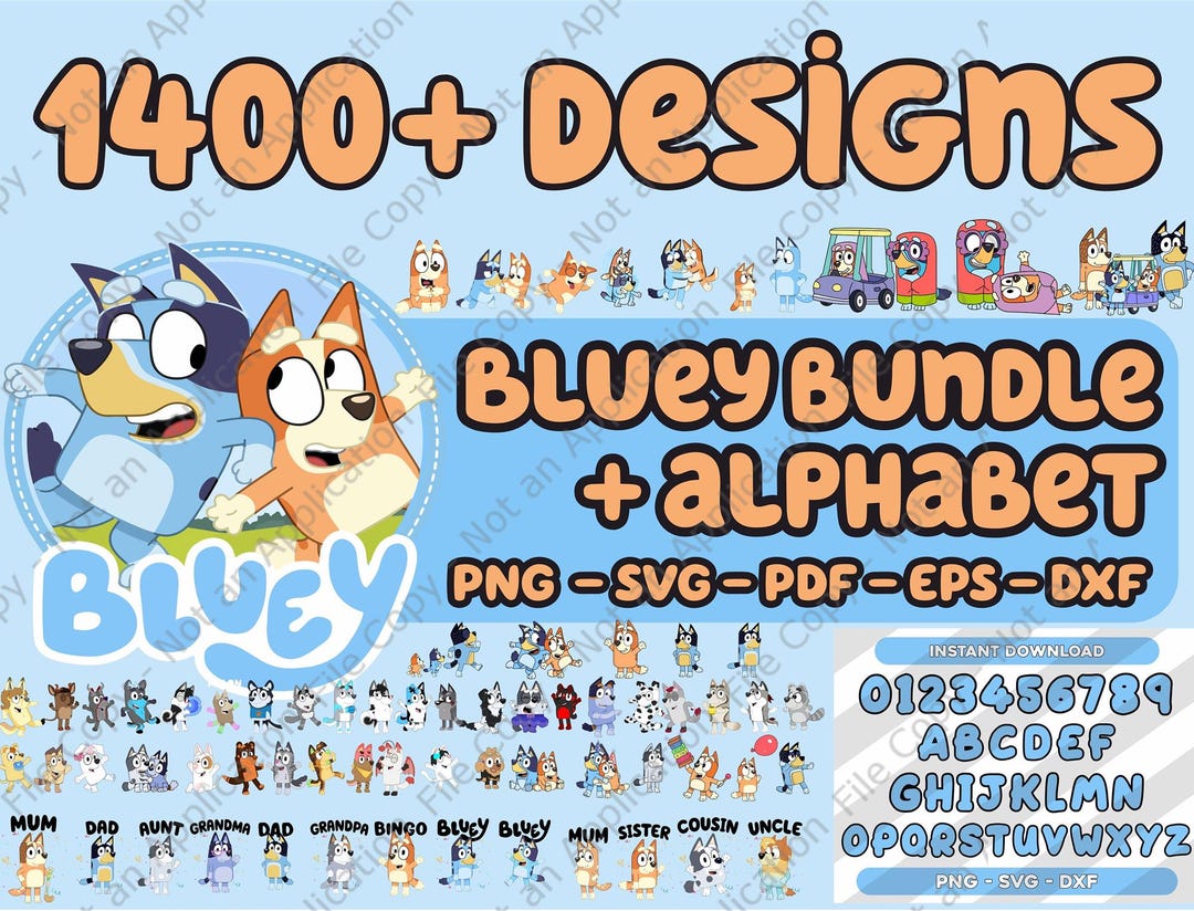 1400+ Mega Bluey Bundle, Bluey Cut Files for Cricut, Bluey Clipart ...