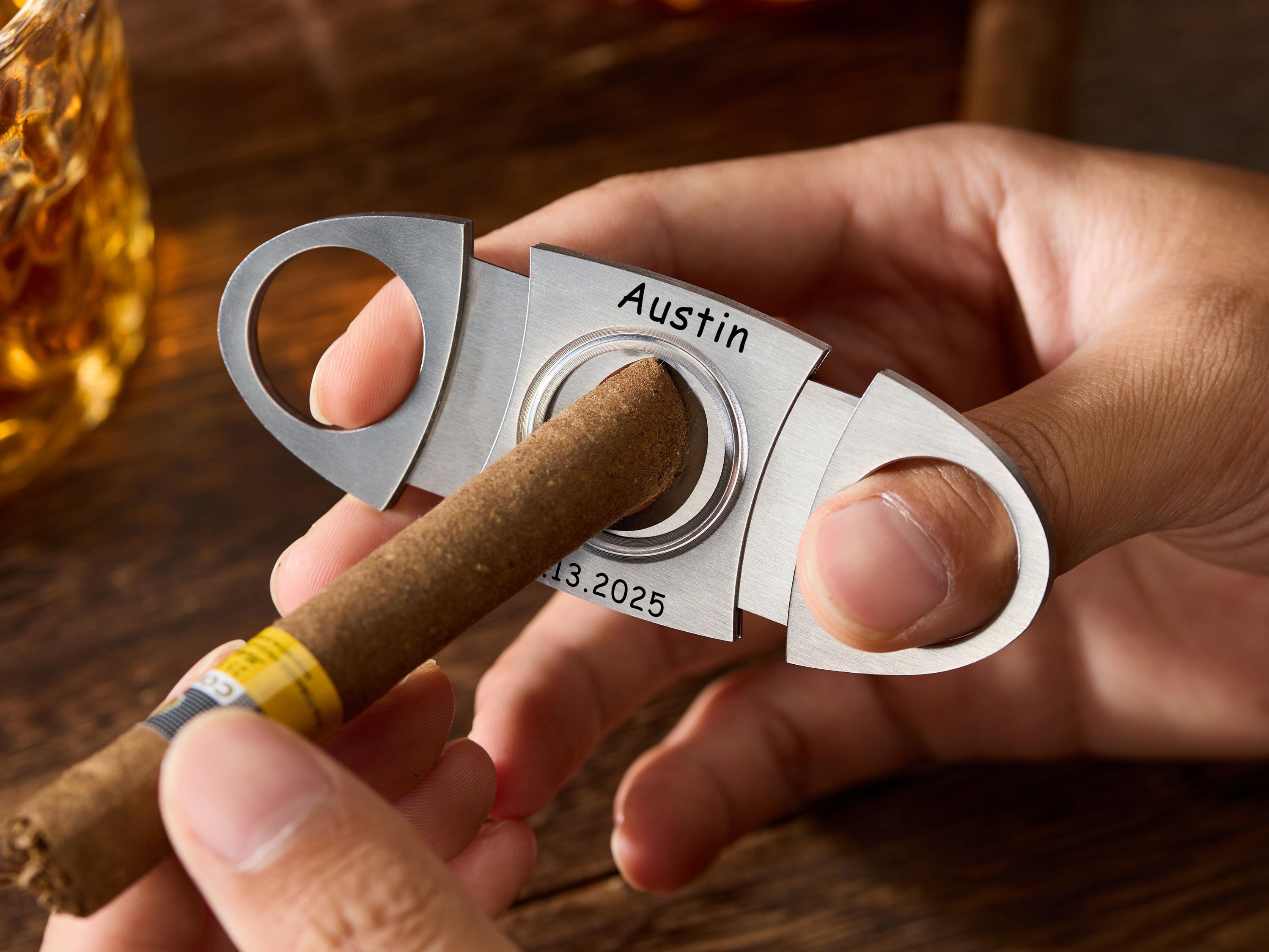 Engraved Cigar Cutter for Men Gift for Groomsman Personalized Cigar ...