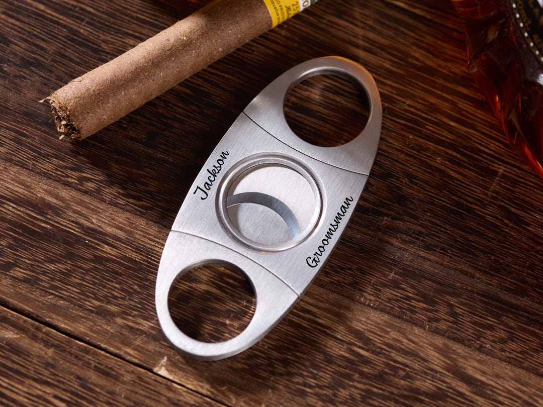 Engraved Cigar Cutter for Men Gift for Groomsman Personalized Cigar ...
