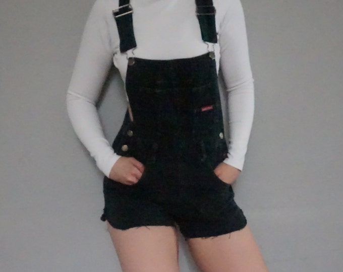 Goodfellows Denim Overalls Coveralls Cut off American Faded Black Club ...