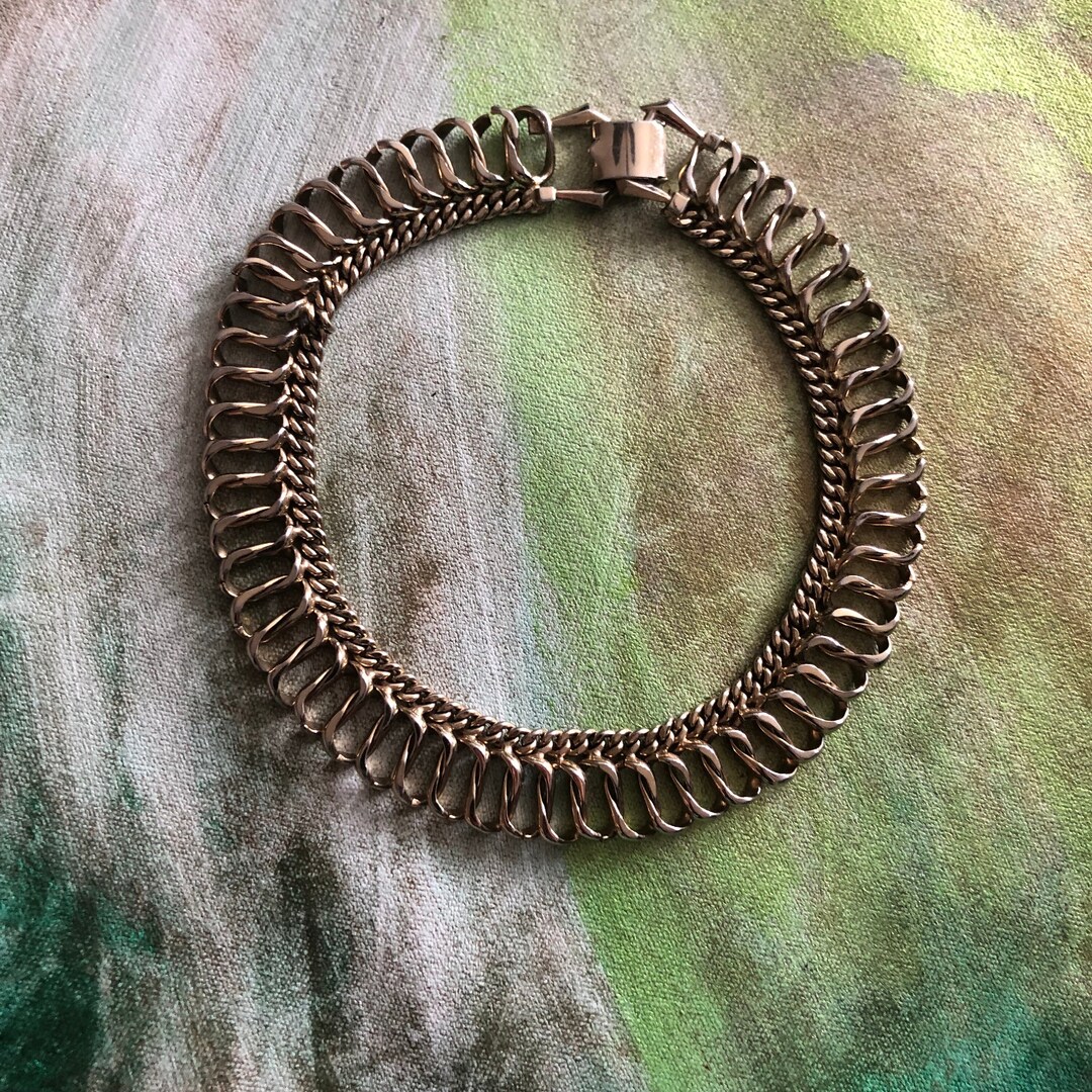 90s Choker Napier Vintage Chunky Gold Chain Link Necklace Lobster Clasp ...
