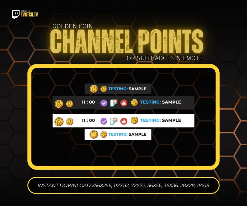 Golden Coin Twitch Emote | Channel Point Icon, Sub Badge (PNG) - Etsy