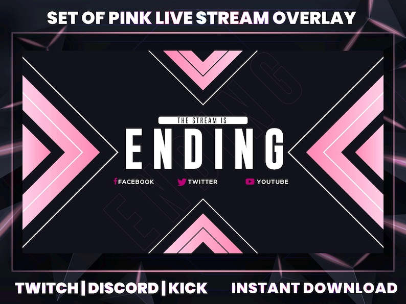 Pink Stream Overlay Pack: Twitch, Discord, Kick (digital Download) - Etsy