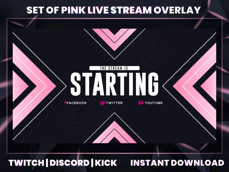 Pink Stream Overlay Pack: Twitch, Discord, Kick (digital Download) - Etsy