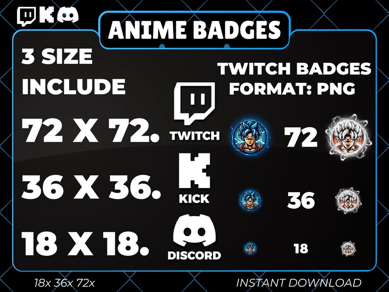 Super Saiyan Twitch Sub Badges | DBZ Inspired Badges | Ultra Instinct ...