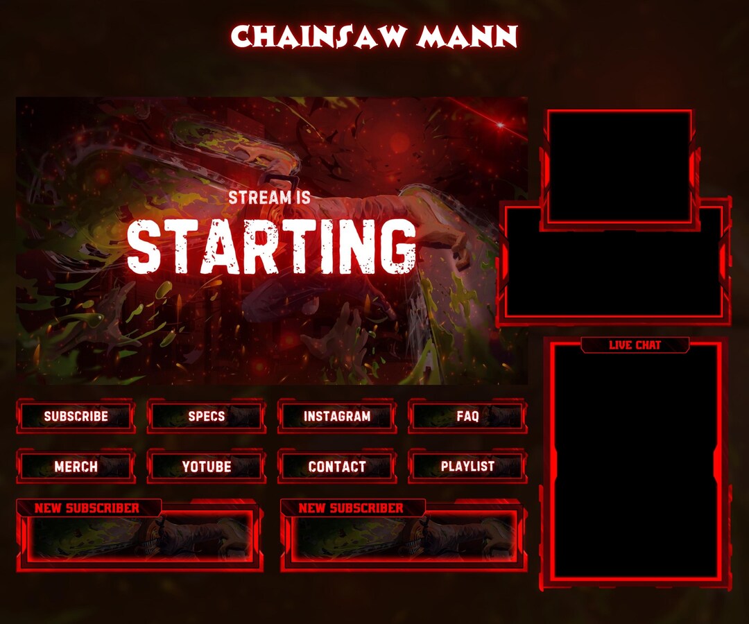 Red Horror Animated Stream Overlay | Twitch, Youtube, Kick (digital ...