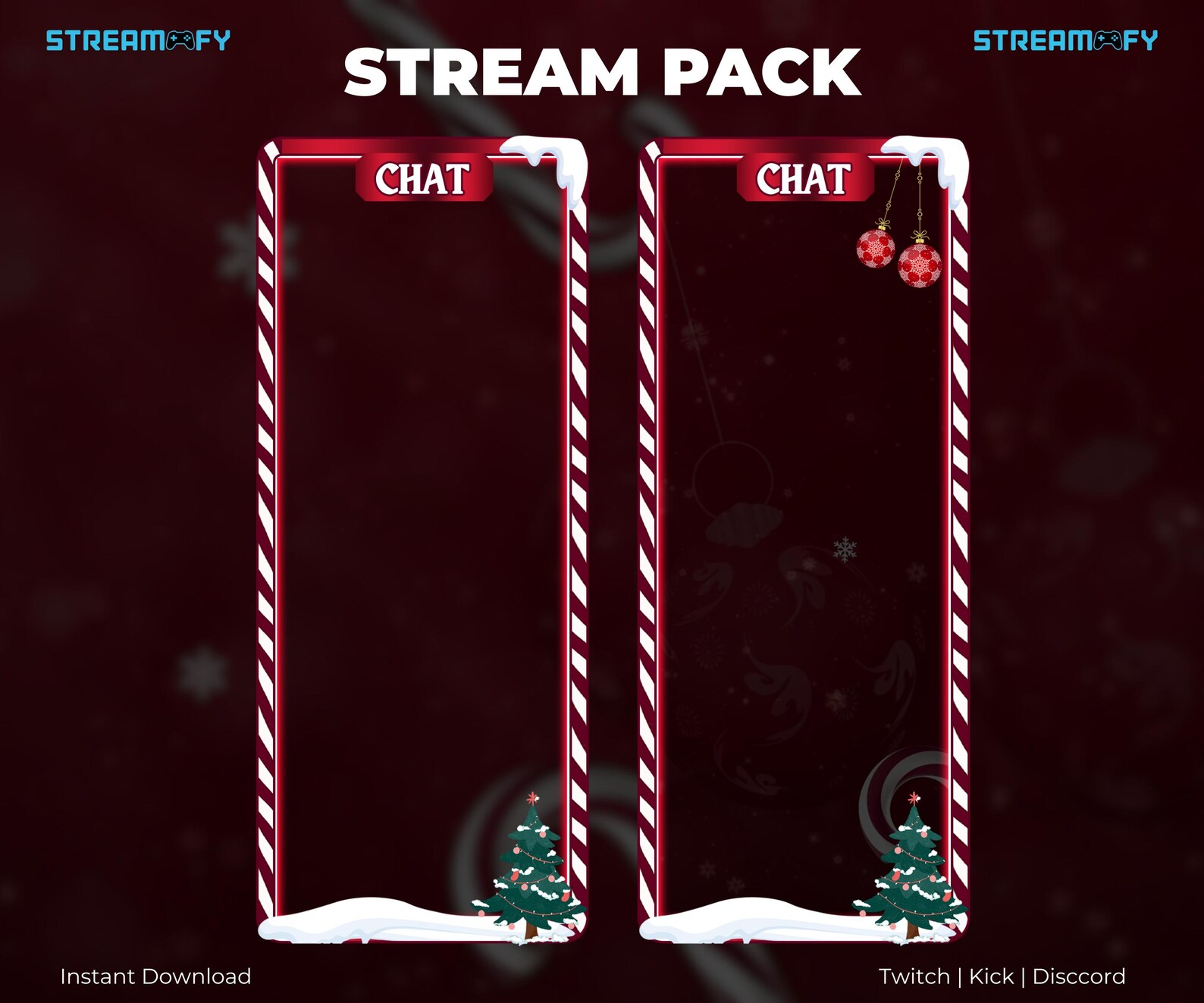 Candy Cane Christmas Stream Pack | Animated Twitch Overlay - Etsy
