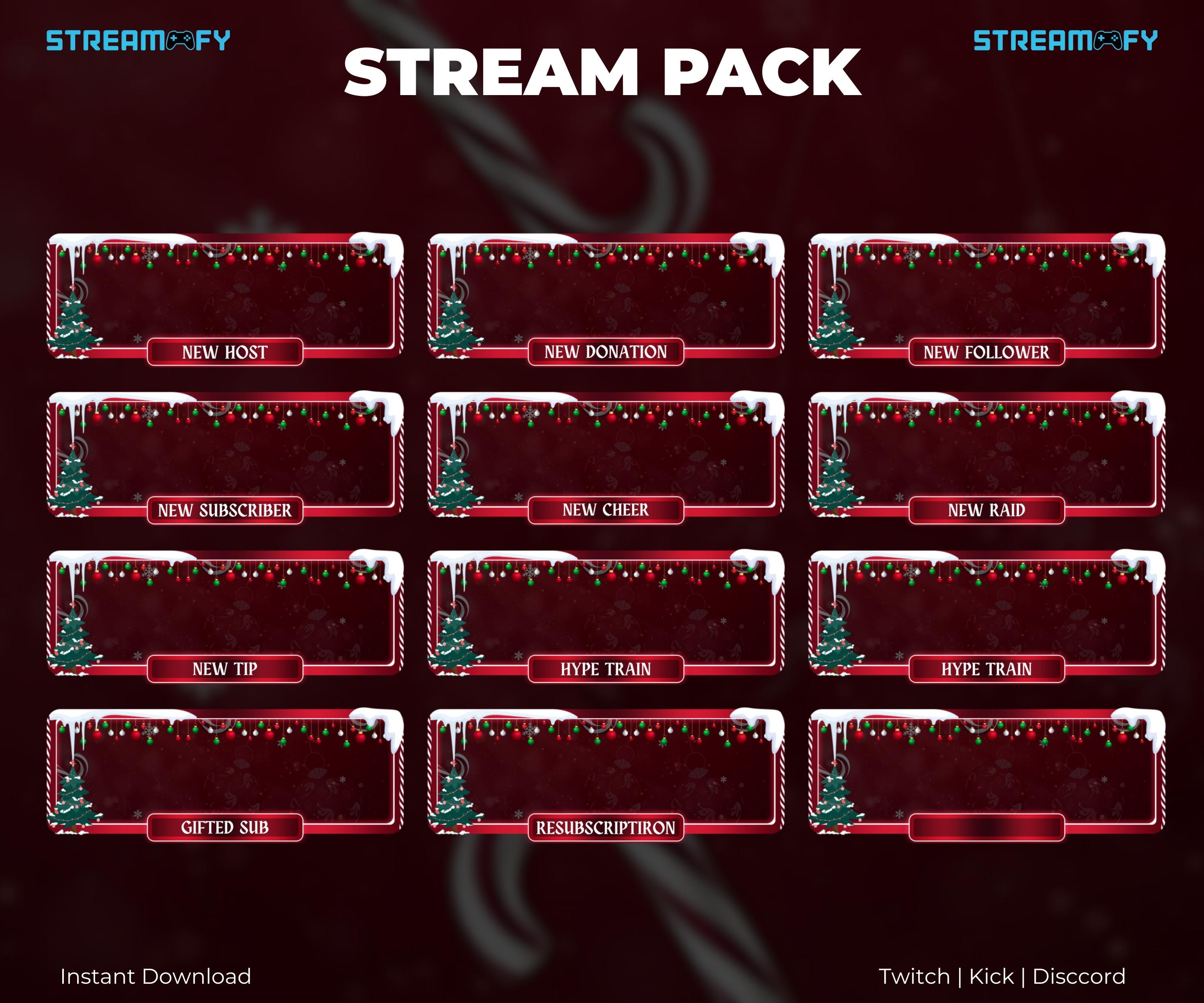 Candy Cane Christmas Stream Pack | Animated Twitch Overlay - Etsy