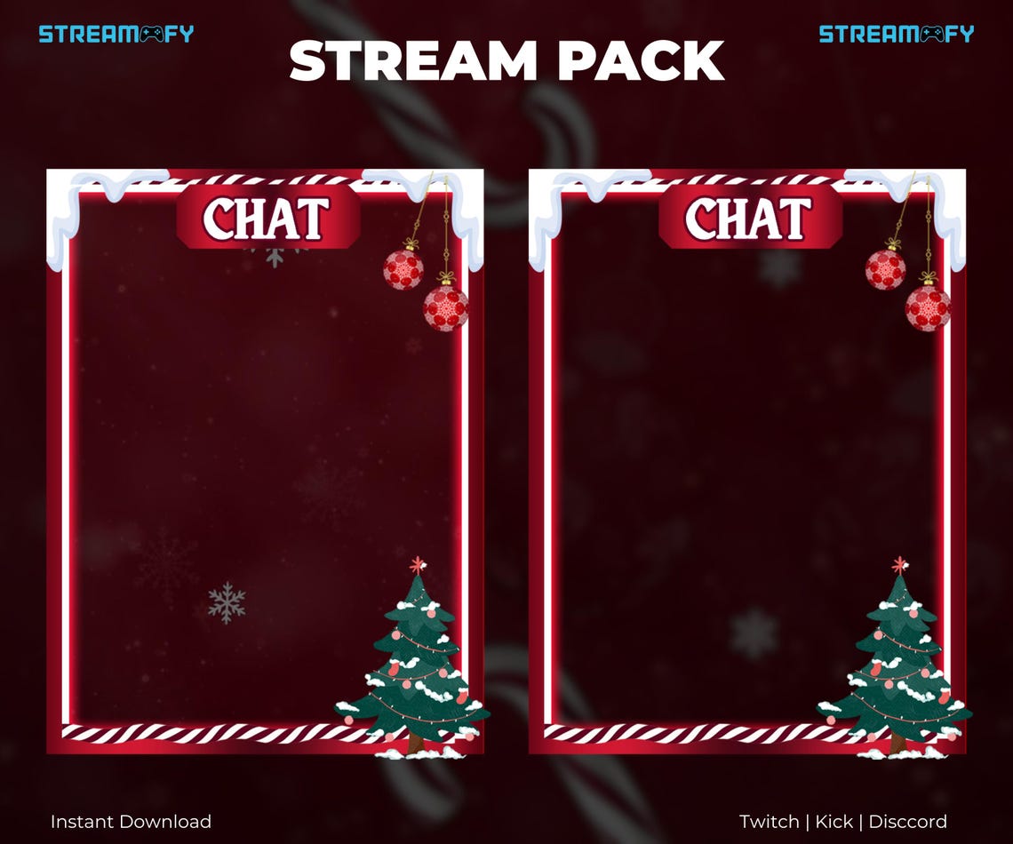 Candy Cane Christmas Stream Pack | Animated Twitch Overlay - Etsy