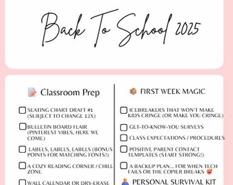 Teacher Checklist: Back-to-school Editable Digital Download, Get ...