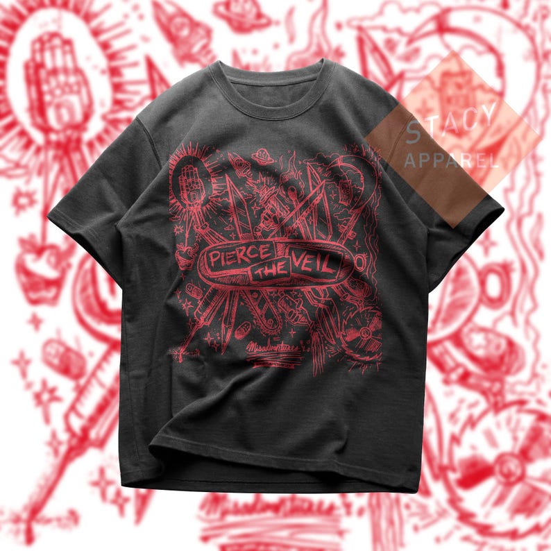 Limited Pierce the Veil Heavy Cotton T-shirt - PTV Band Misadventures ...